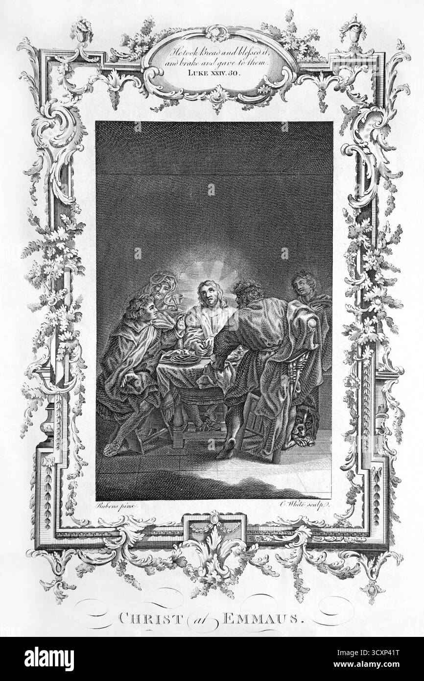 Jesus Christ appearing to Two disciples on the Road to Emmaus and ...