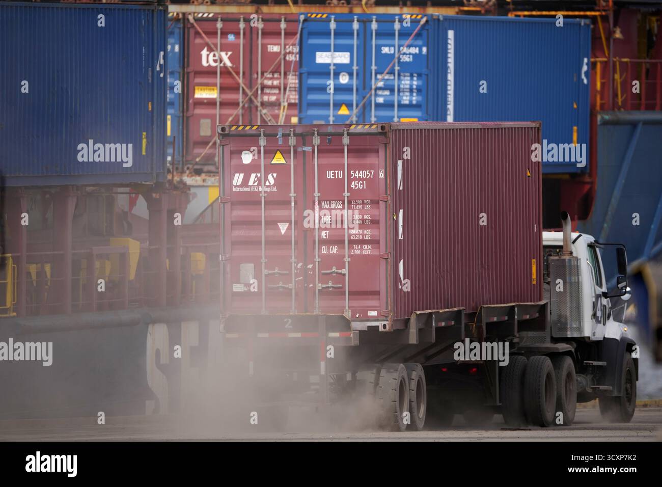 A drives through the Gloucester Marine Terminal Wednesday, Oct. 15 ...