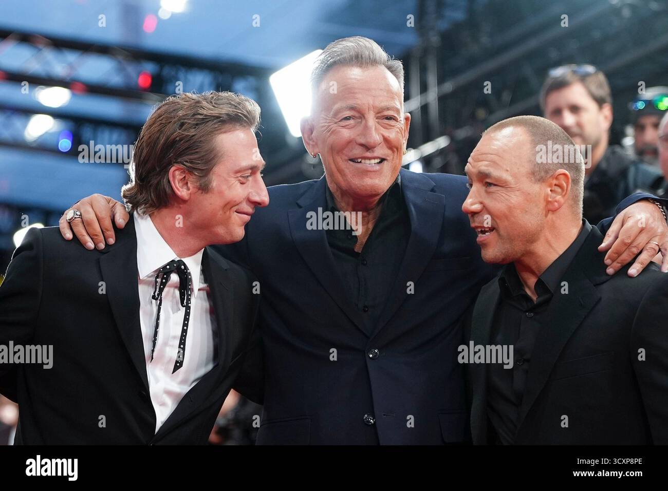 Jeremy Allen White, from left, Bruce Springsteen and Stephen Graham ...