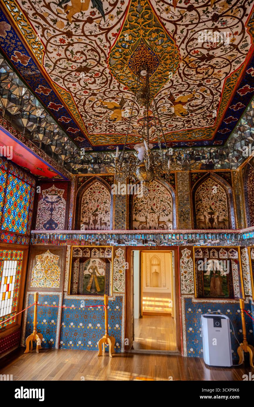 Interior view of the Winter Palace of Shaki Khan showcasing its ornate ...