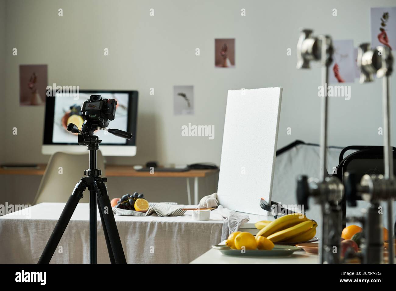 Professional Photography Studio Setting up Food Still Life Composition ...