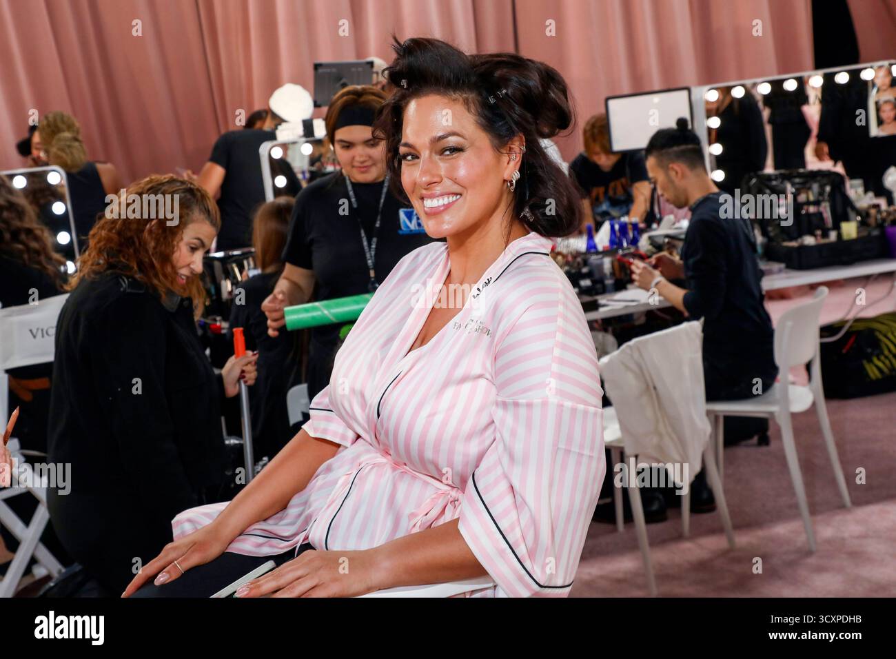 Fashion model Ashley Graham appears backstage prior to the Victoria's ...