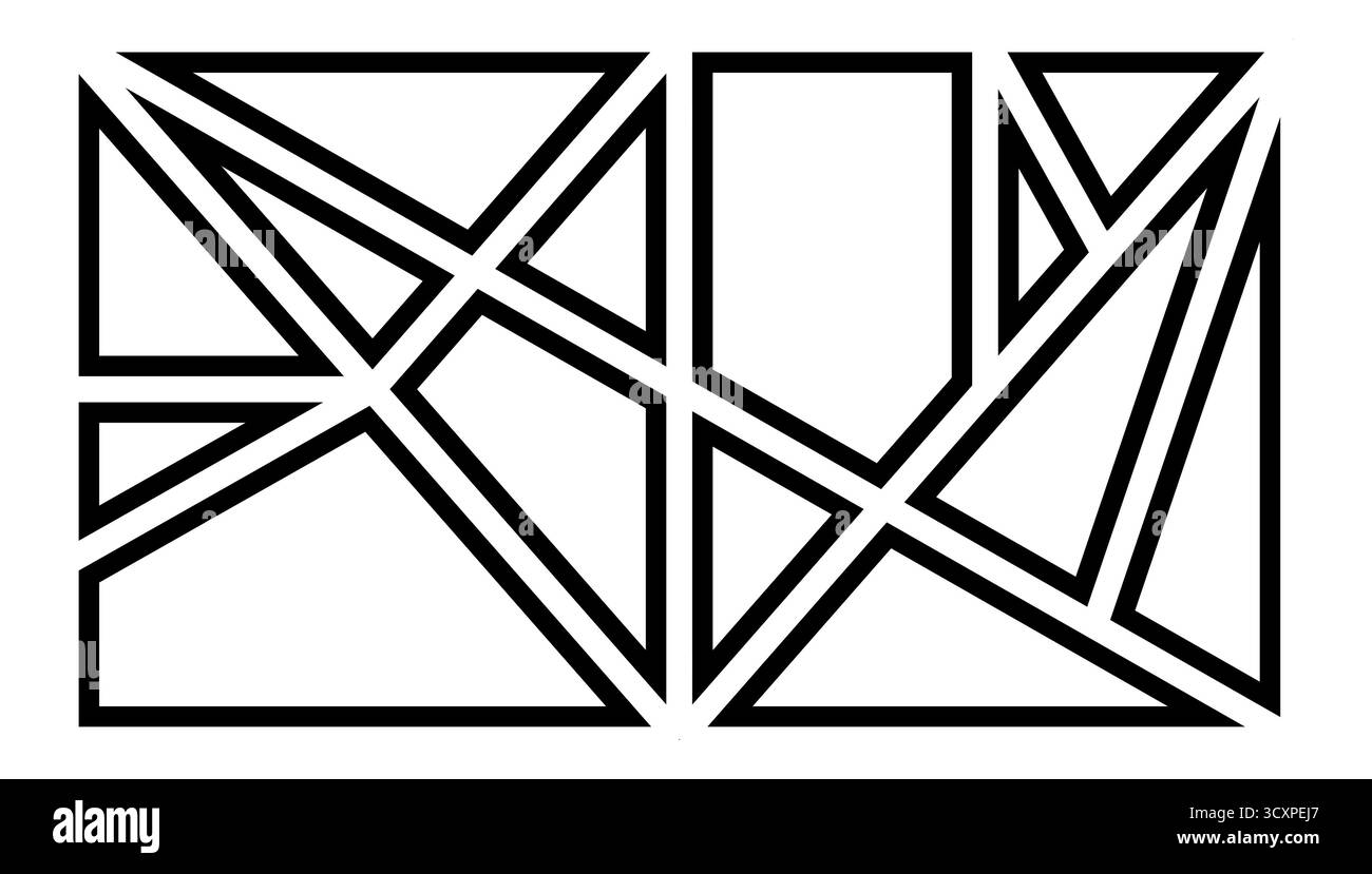 Geometric arrangement of tangram puzzle pieces for creative play Stock ...
