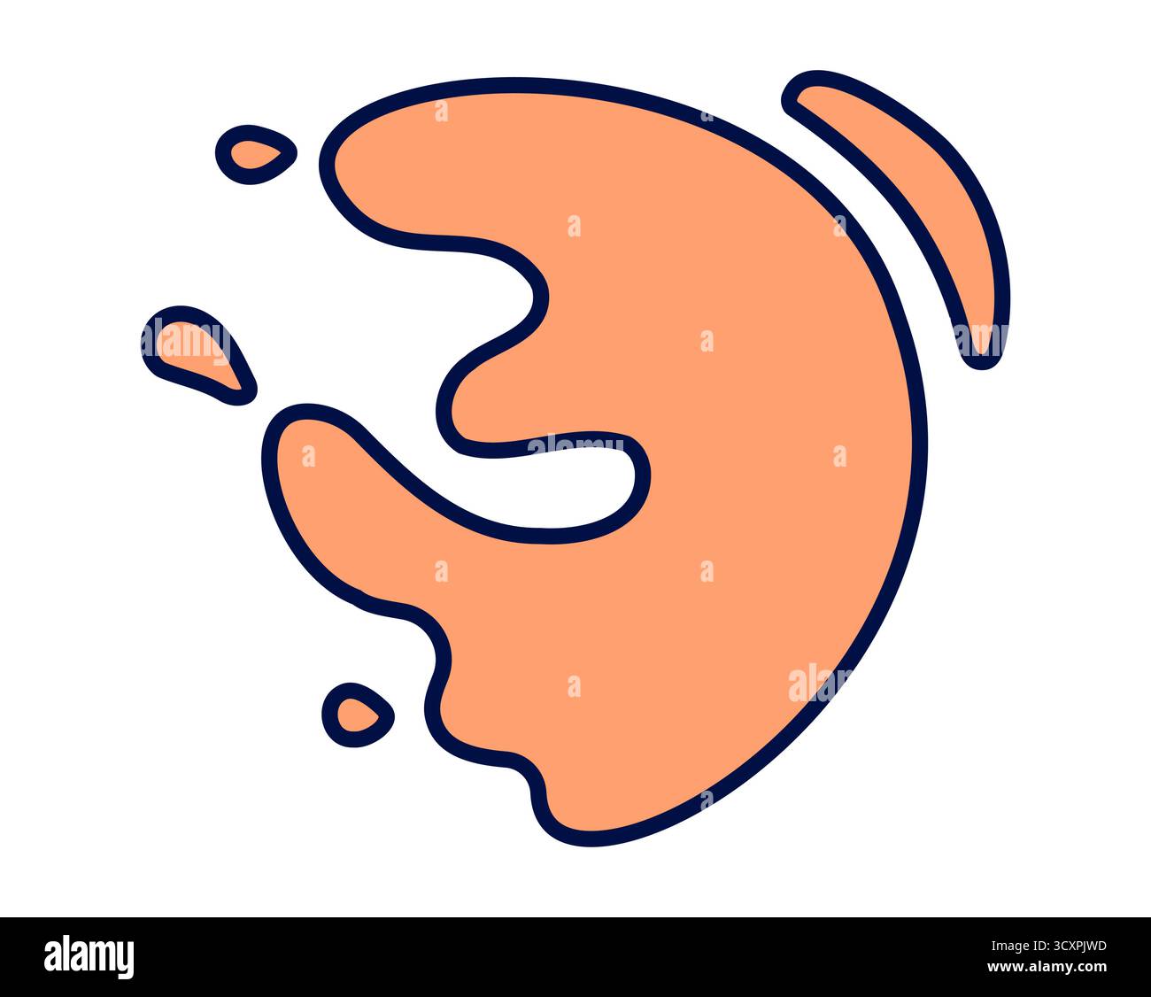 Abstract fluid shape with bold outlines for creative design Stock ...
