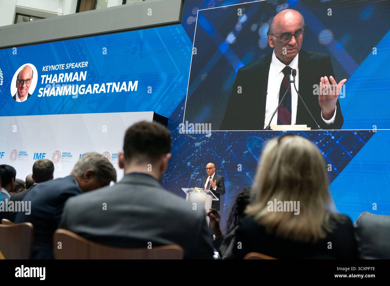 Singapore's President Tharman Shanmugaratnam speaks at a conference ...