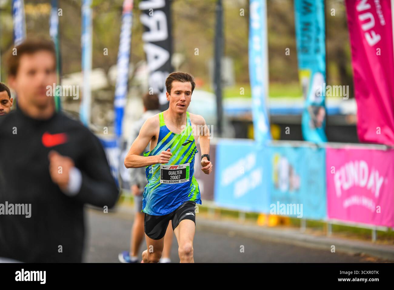 Elite runner Toby Gualter of New Zealand is seen in action during ...