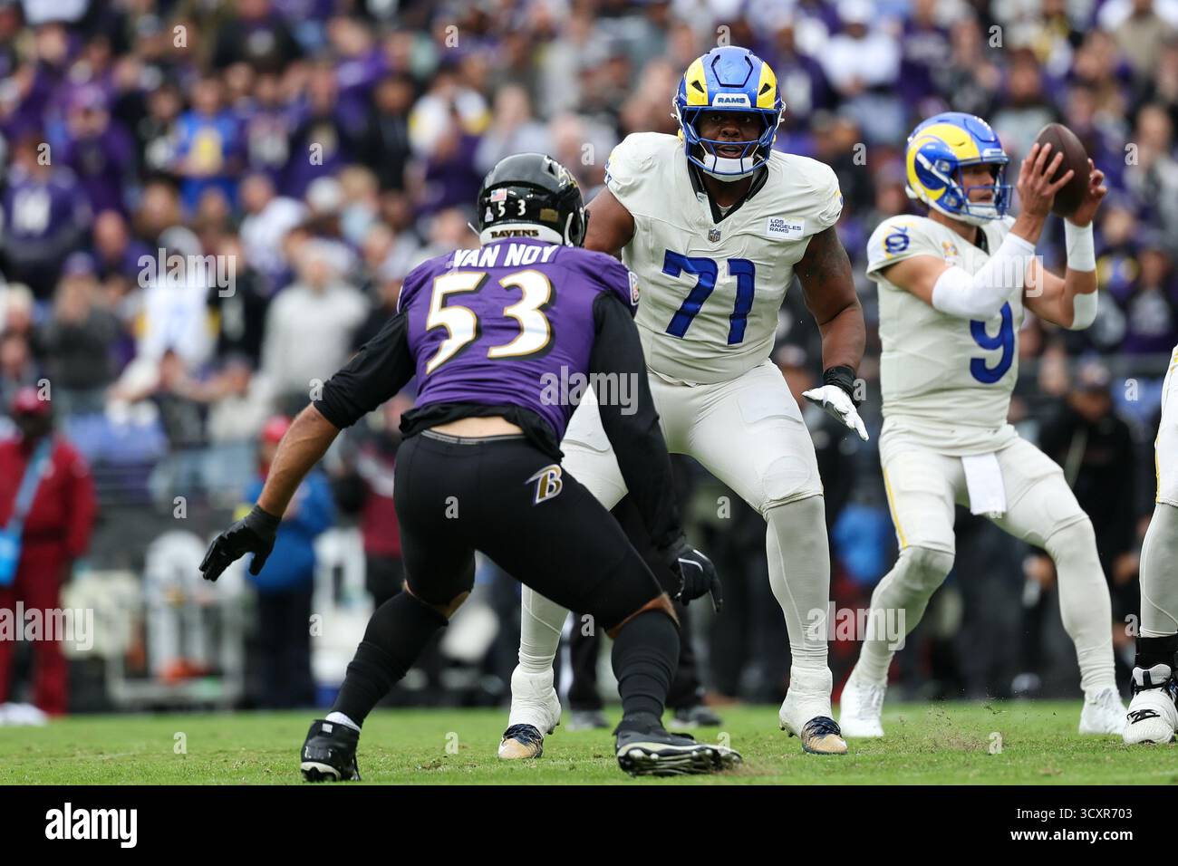 Los Angeles Rams offensive tackle Warren McClendon Jr. (71) in action ...