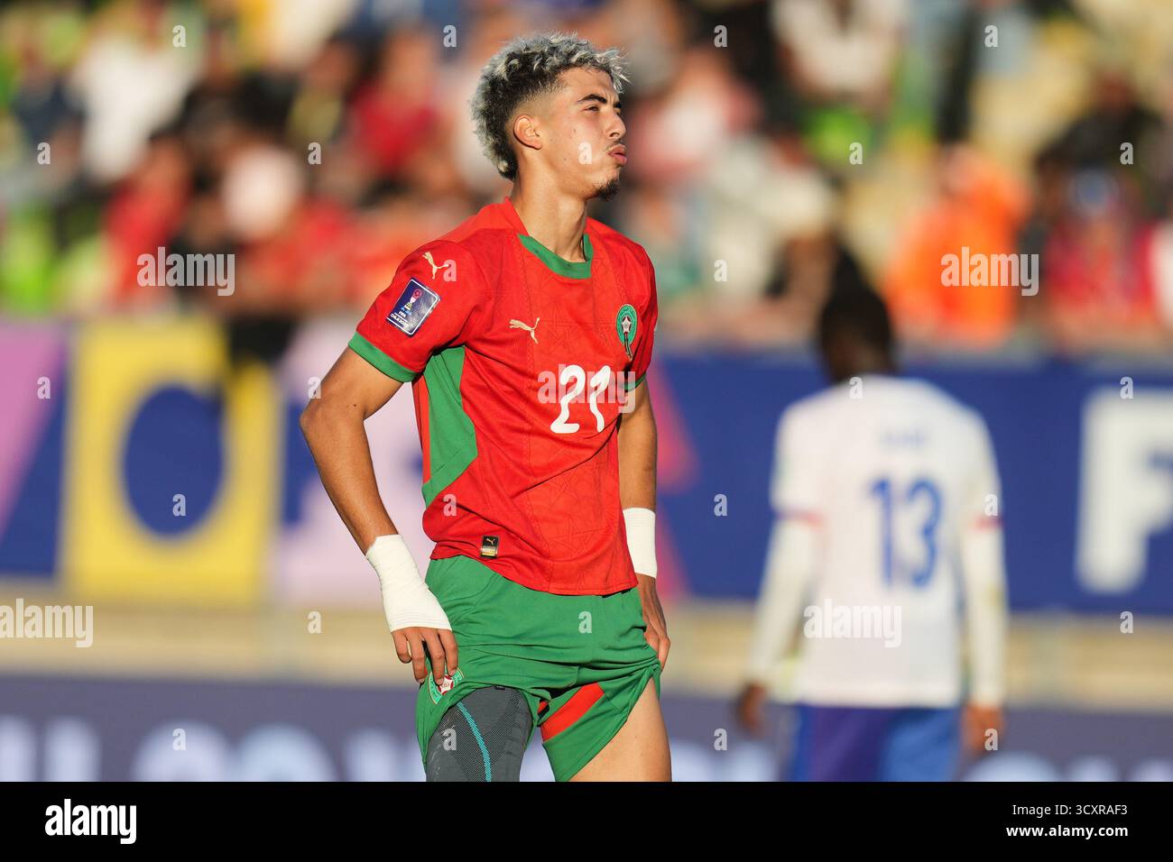 Morocco's Yassir Zabiri pulls his shorts during a FIFA U-20 World Cup ...