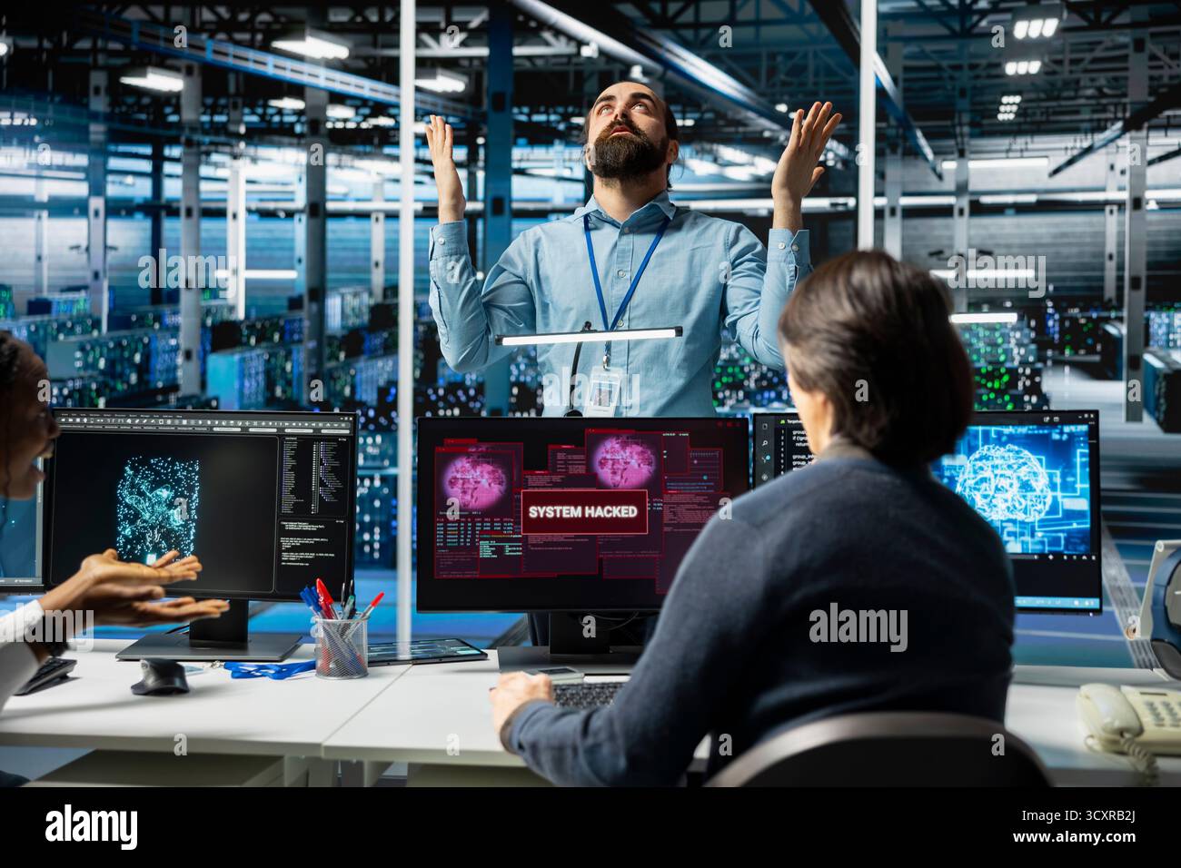 Angry technicians in server room hi-res stock photography and images ...