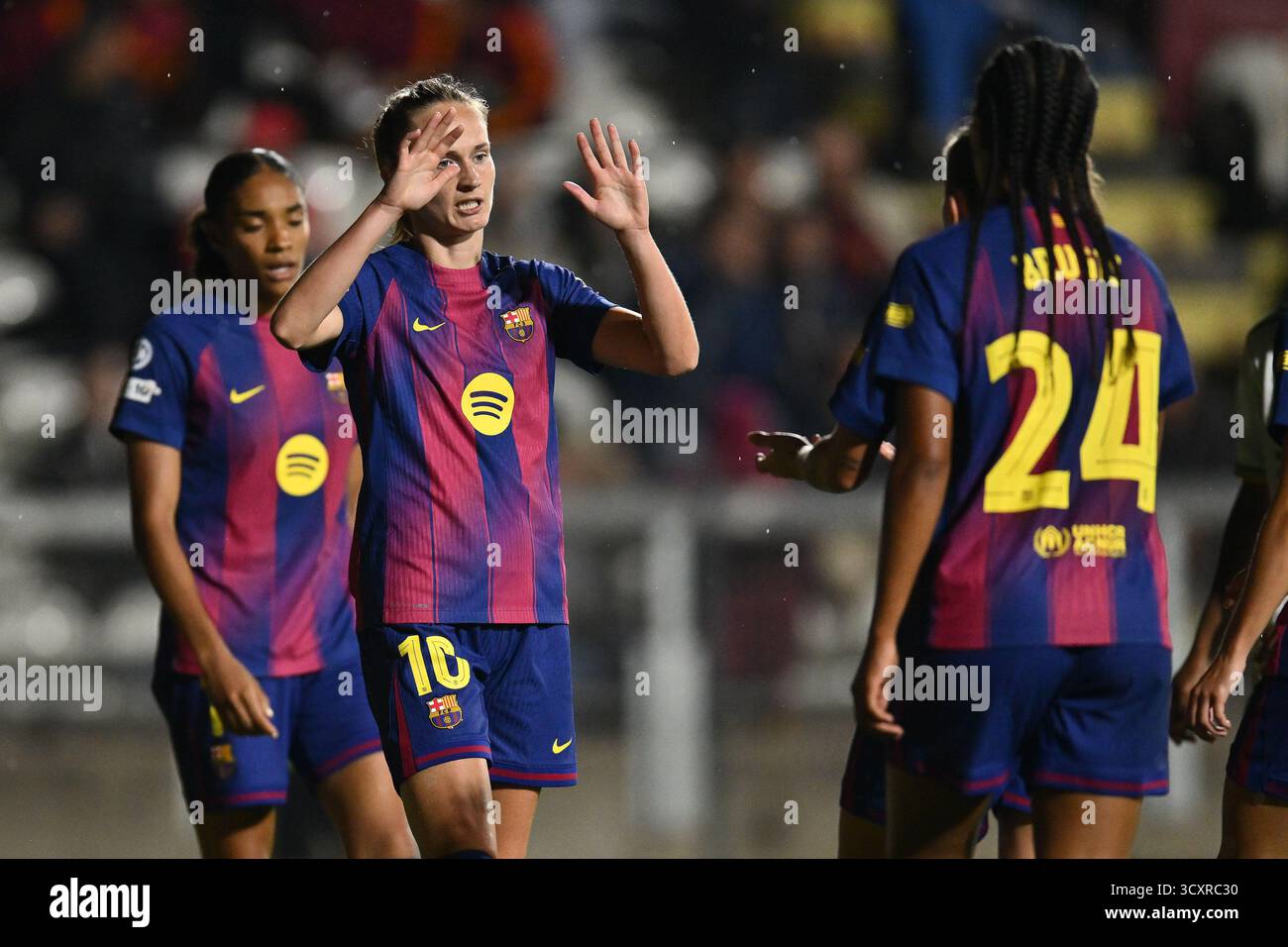 Caroline Graham Hansen of F.C. Barcelona celebrates after scoring the ...