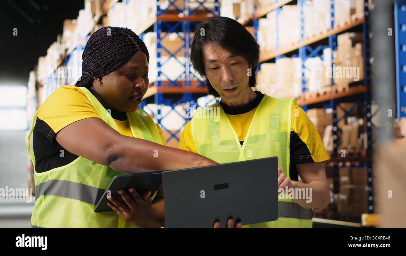Large scale warehouse team manages e-commerce order processing ...