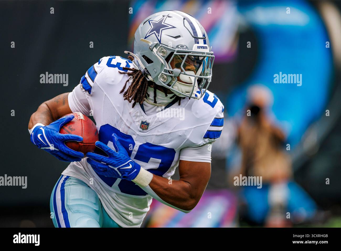 Dallas Cowboys running back Jaydon Blue (23) returns a kickoff during ...