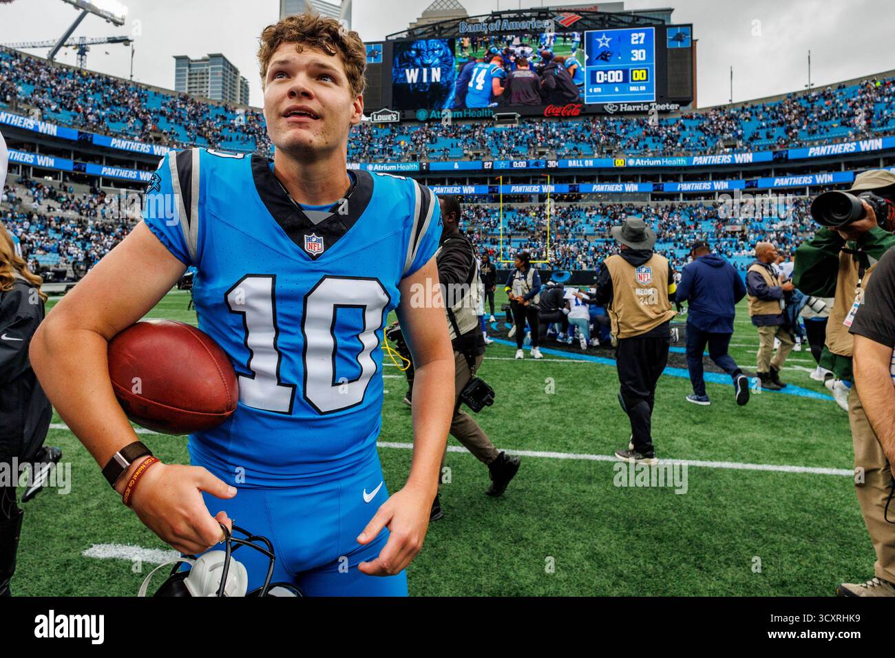 Carolina Panthers kicker Ryan Fitzgerald (10) celebrates the game ...