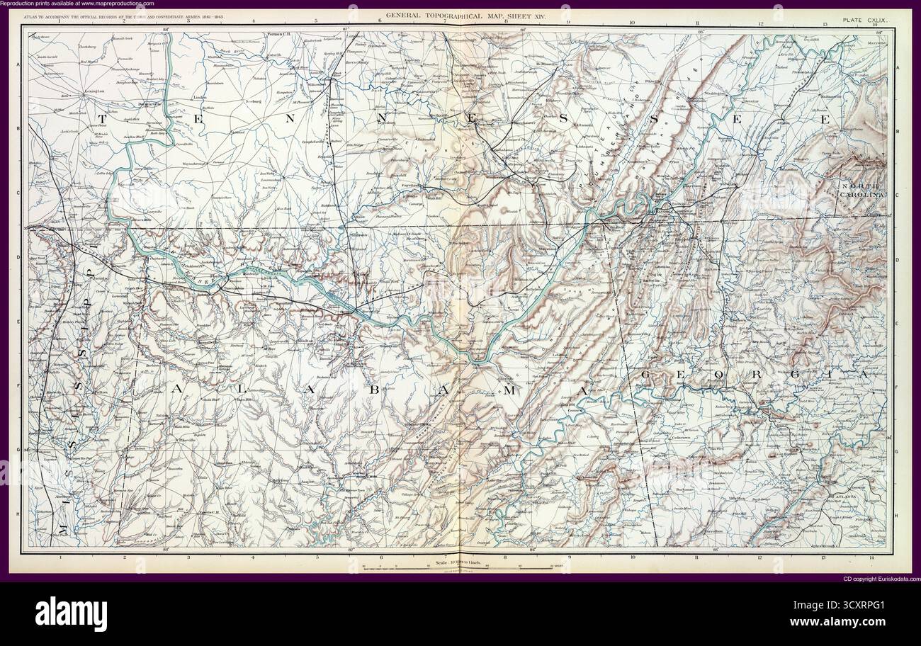 SEATTLE - OCT 11, 2025 - American Civil War topographical map from ...