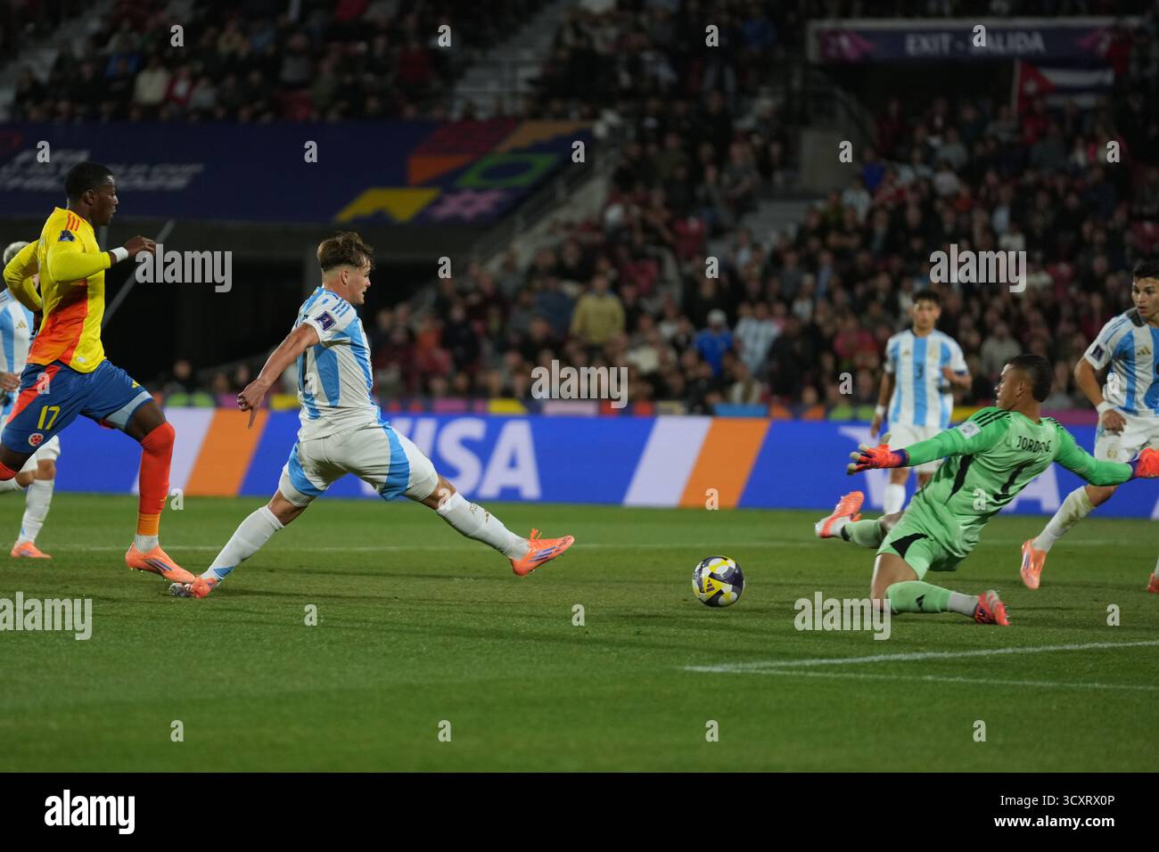 Argentina's Mateo Silvetti scores his side's opening goal against ...
