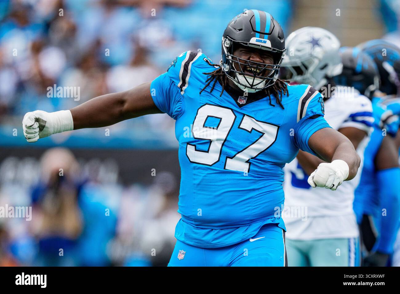 Carolina Panthers defensive tackle Bobby Brown III (97) reacts during ...