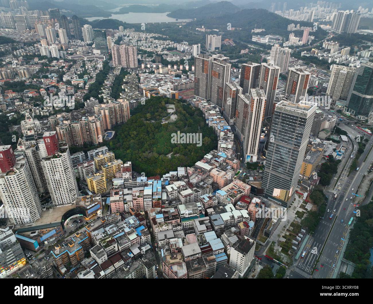 Aerial photography of Shennan East Road, Vanke Lane, Hongchang Plaza ...