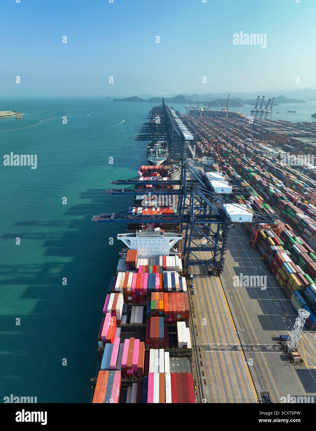 Aerial photography of Yantian Port International Container Terminal in ...
