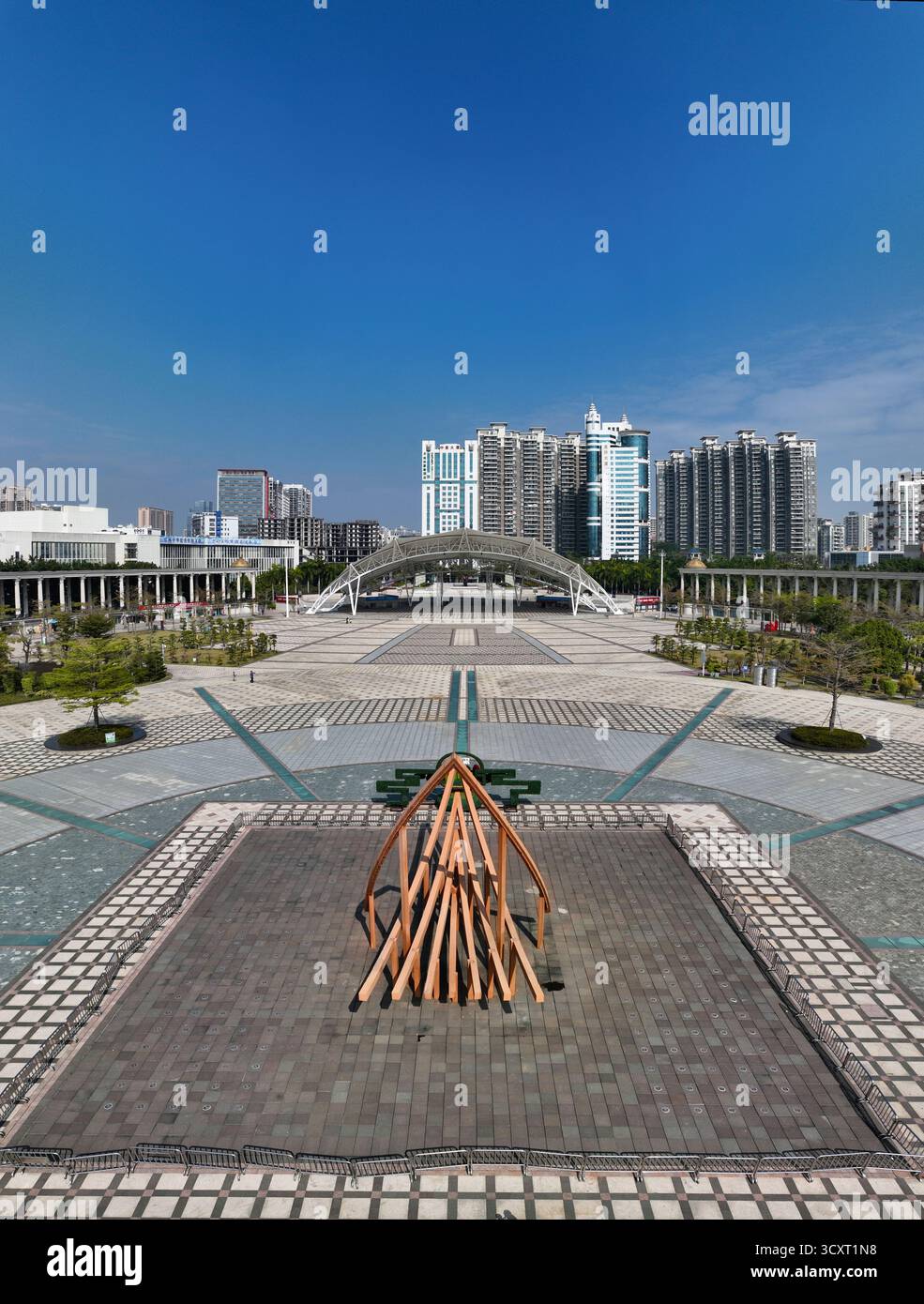 Aerial photography of Xinqiao Civic Square in Bao'an District, Shenzhen ...