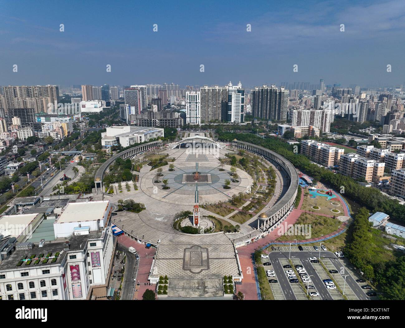 Aerial photography of Xinqiao Civic Square in Bao'an District, Shenzhen ...