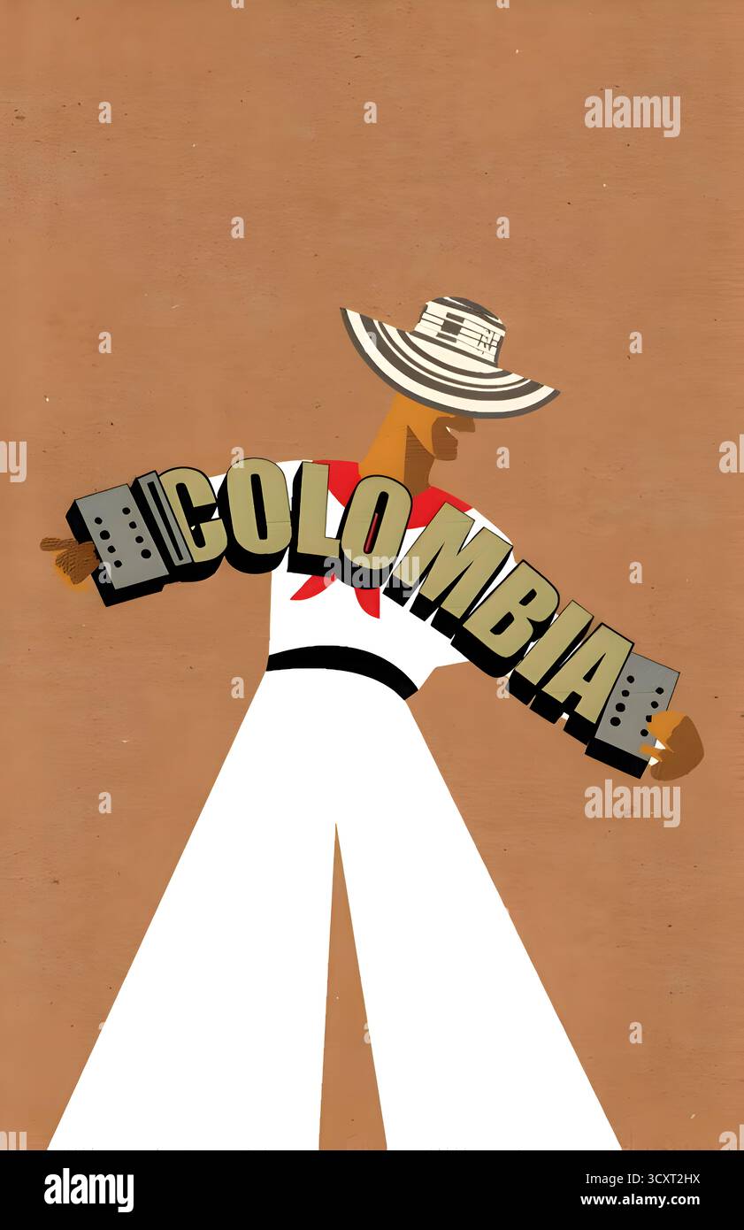 Vintage colombia travel poster hi-res stock photography and images - Alamy