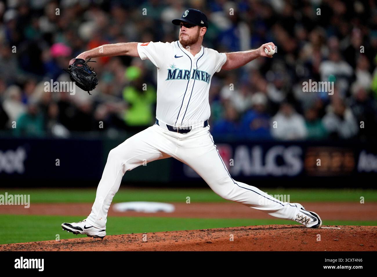 Seattle Mariners pitcher Caleb Ferguson throws against the Toronto Blue ...