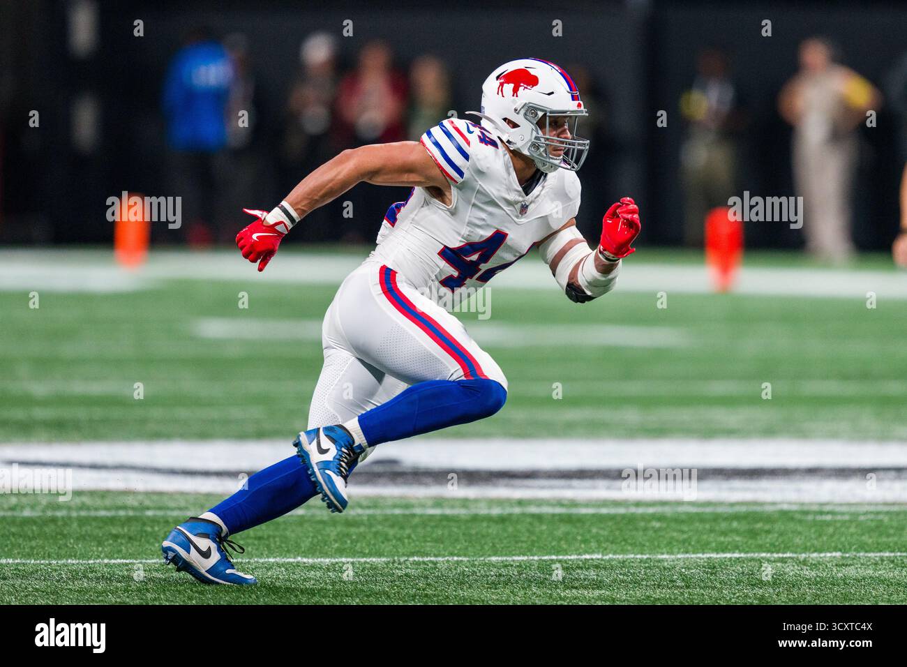 Buffalo Bills linebacker Joe Andreessen (44) works during the first ...