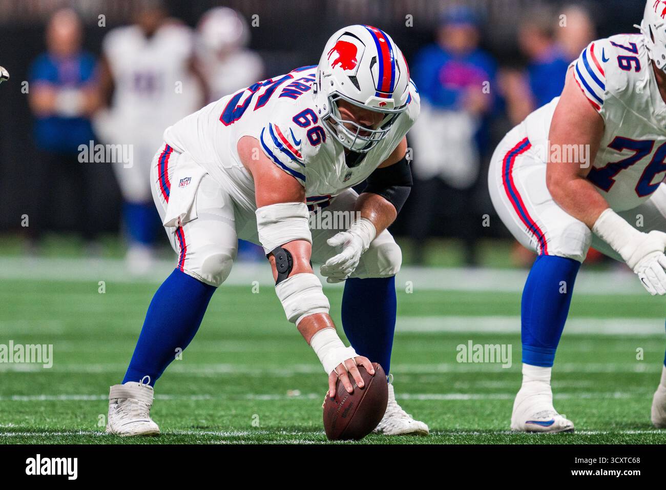 Buffalo Bills center Connor McGovern (66) lines up during the first ...