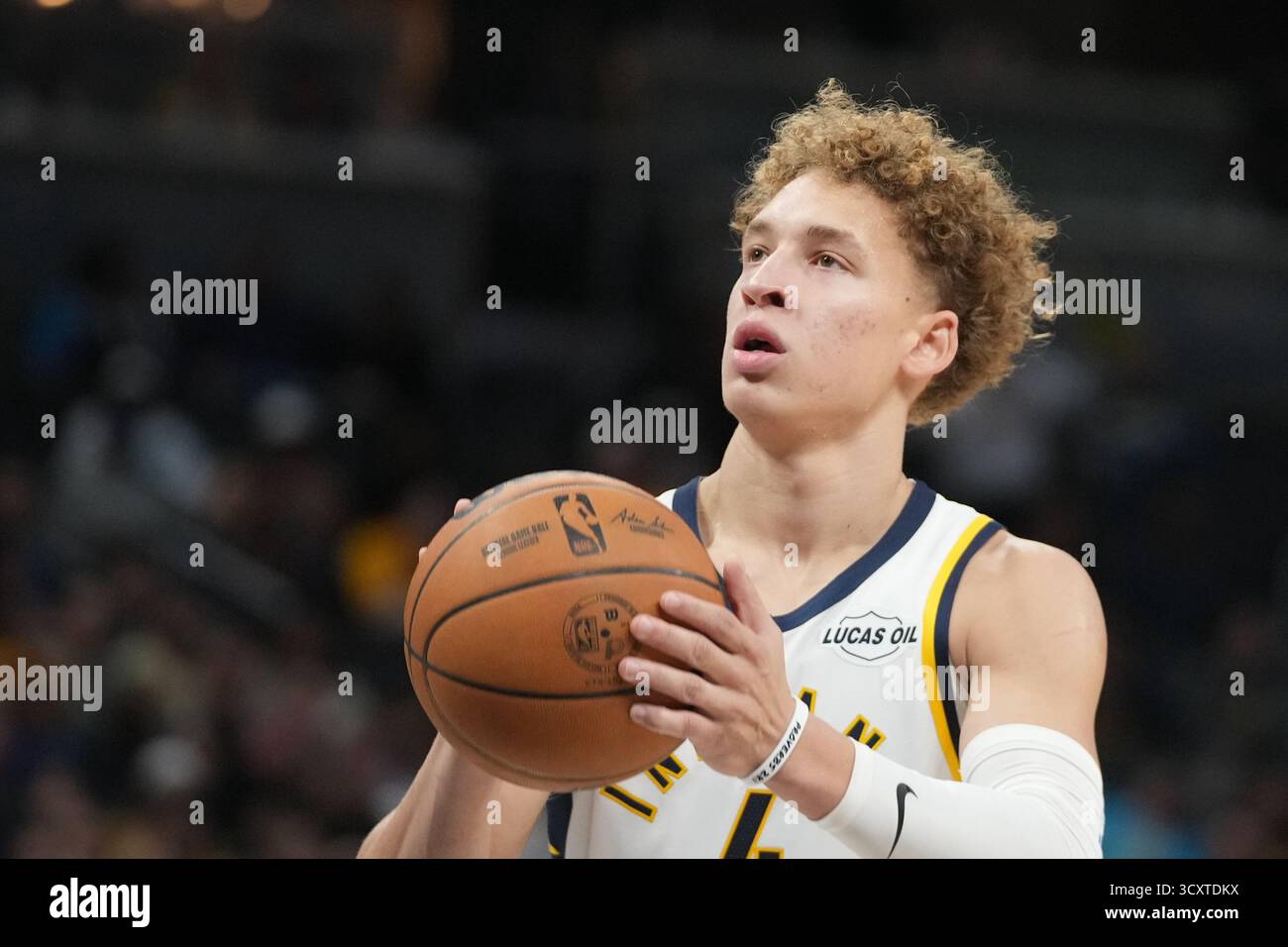 Indiana Pacers' Taelon Peter shoots during the second half of an NBA ...
