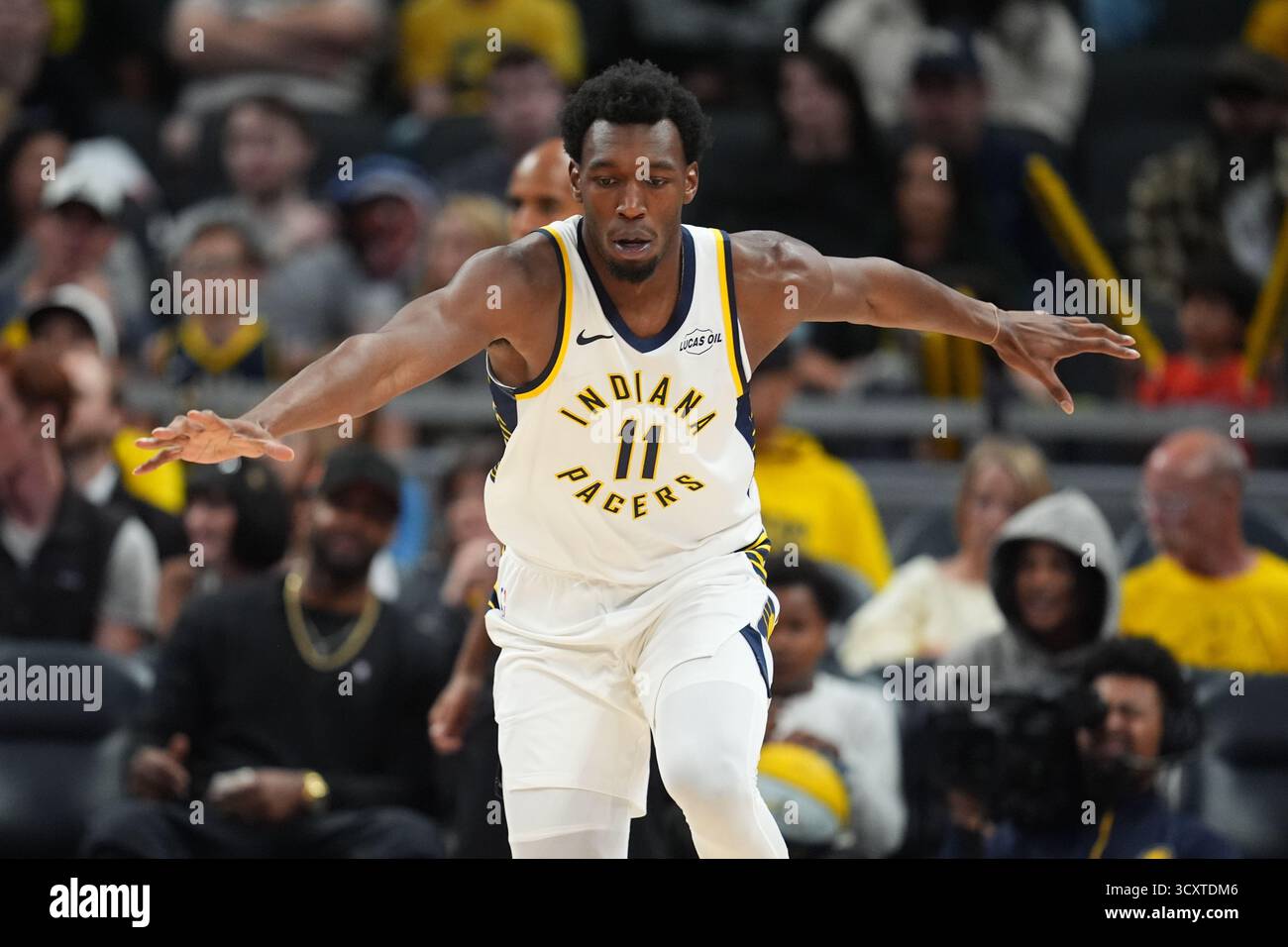 Indiana Pacers' James Wiseman defends during the second half of an NBA ...