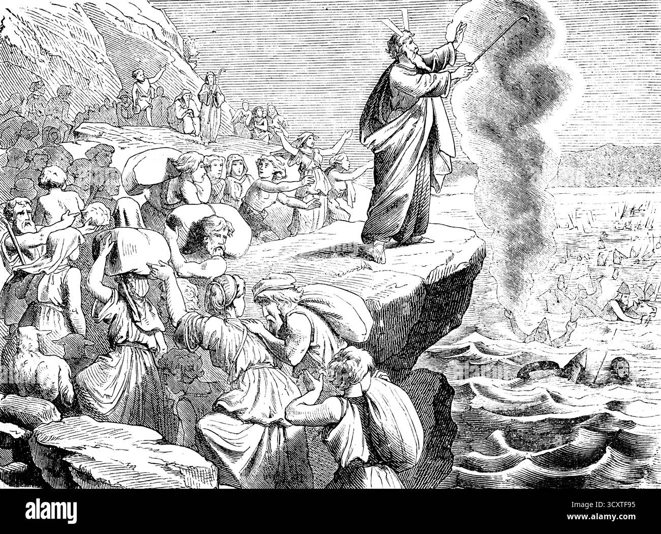 Moses passage red sea Black and White Stock Photos & Images - Alamy