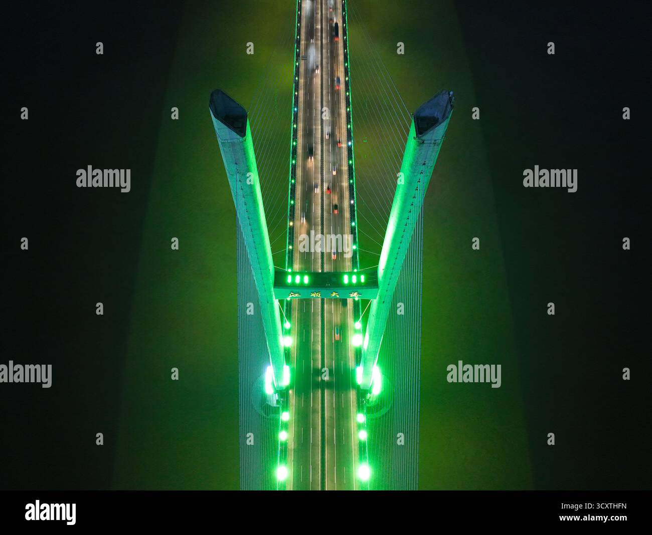 Aerial photography of Jiangshun Bridge in Pengjiang District, Jiangmen ...