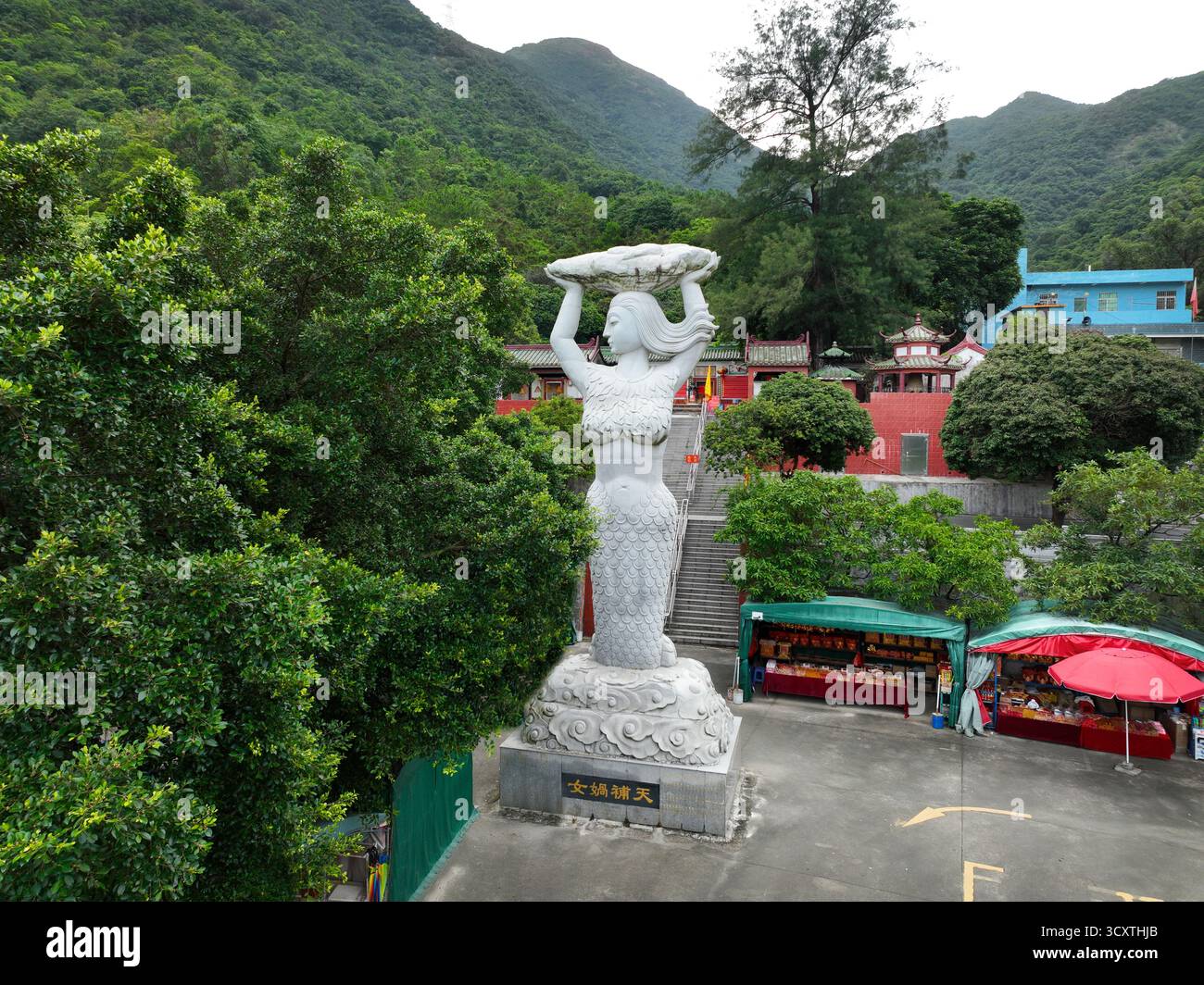 Aerial photography of Pangu Temple in Baiyunzhang City level Nature ...