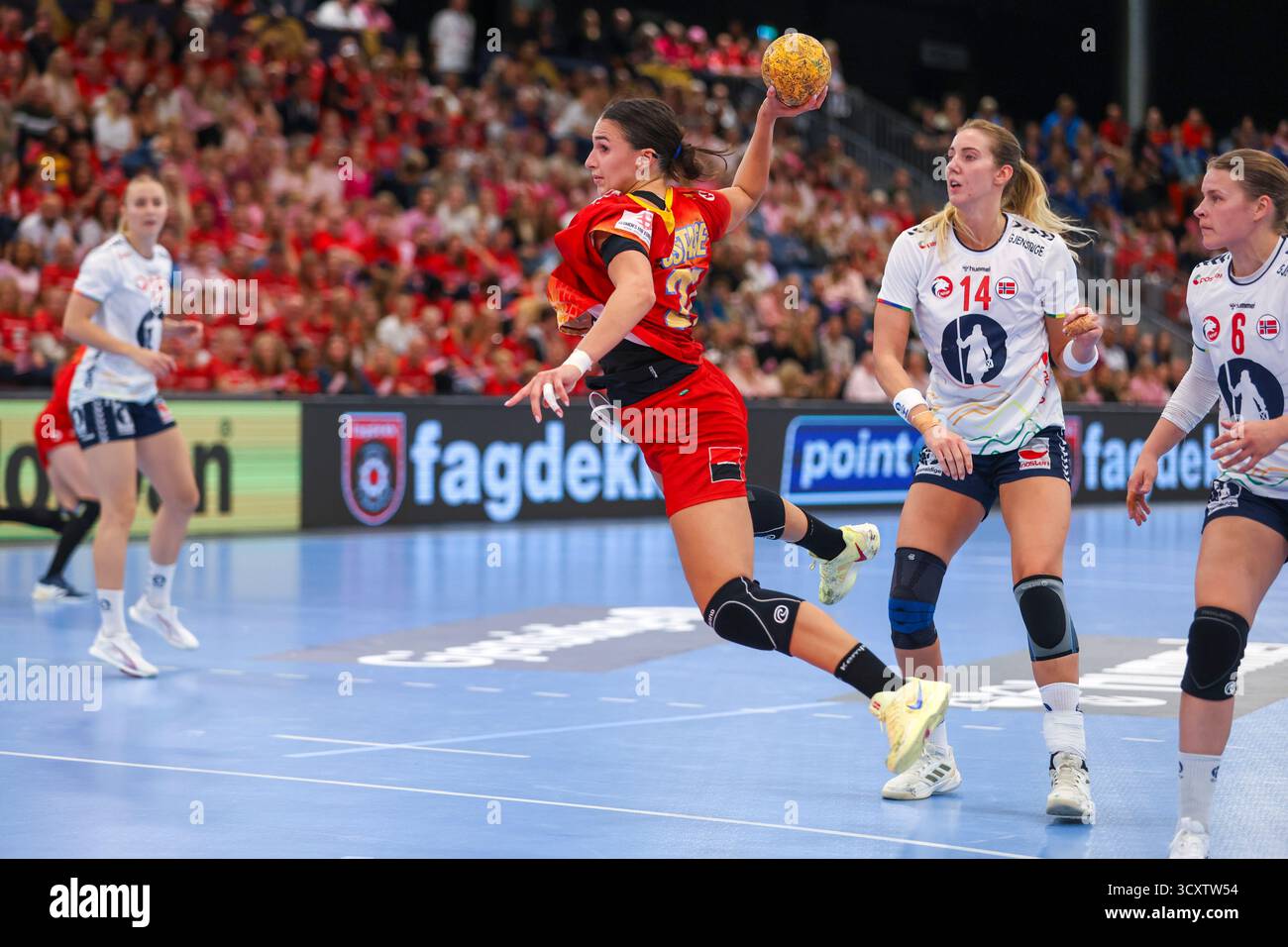 Larvik 20251015. Handball match in the EHF EURO Cup between Norway and ...
