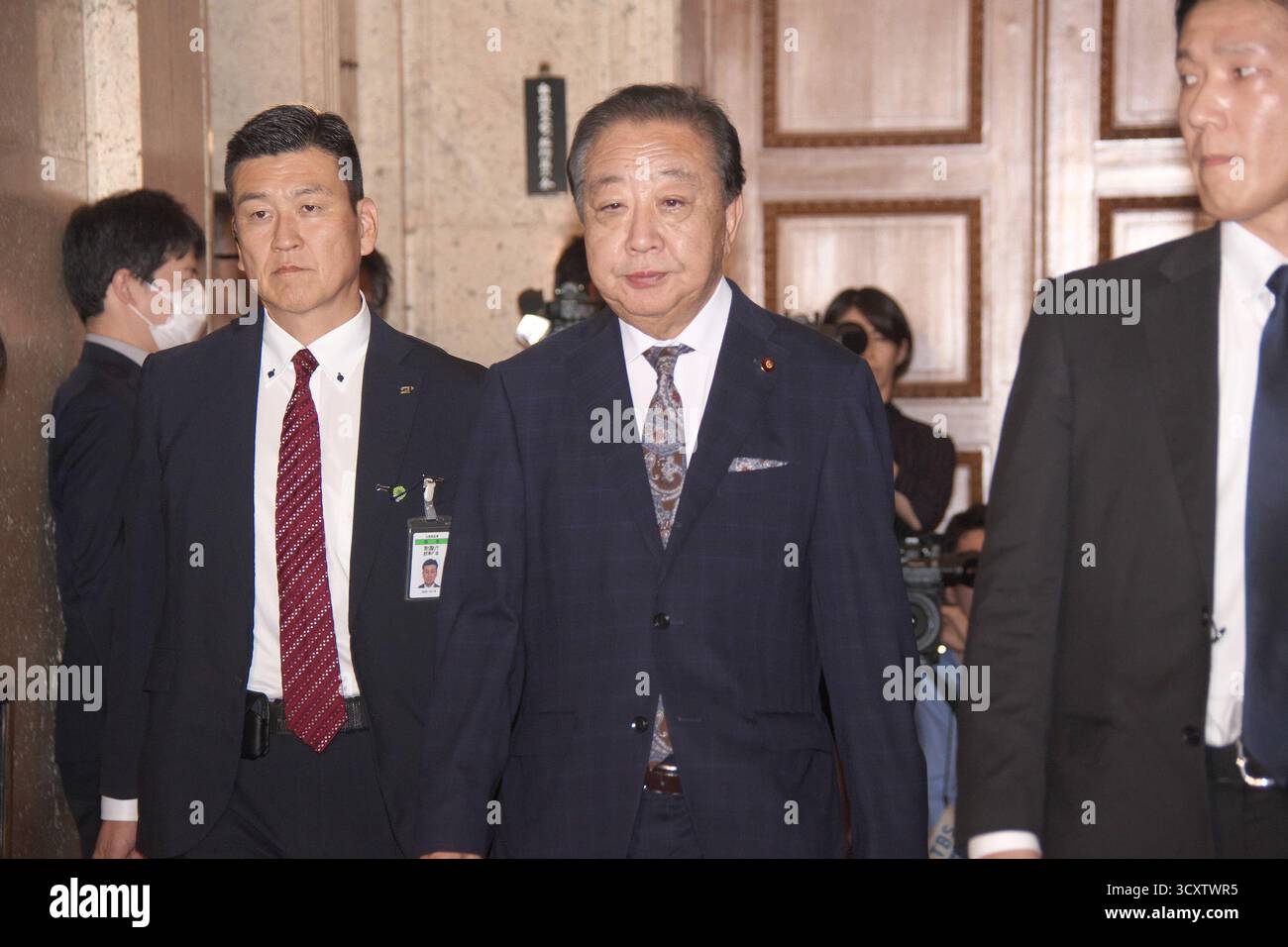 Leader of Constitutional Democratic Party Yoshihiko Noda arrives for ...