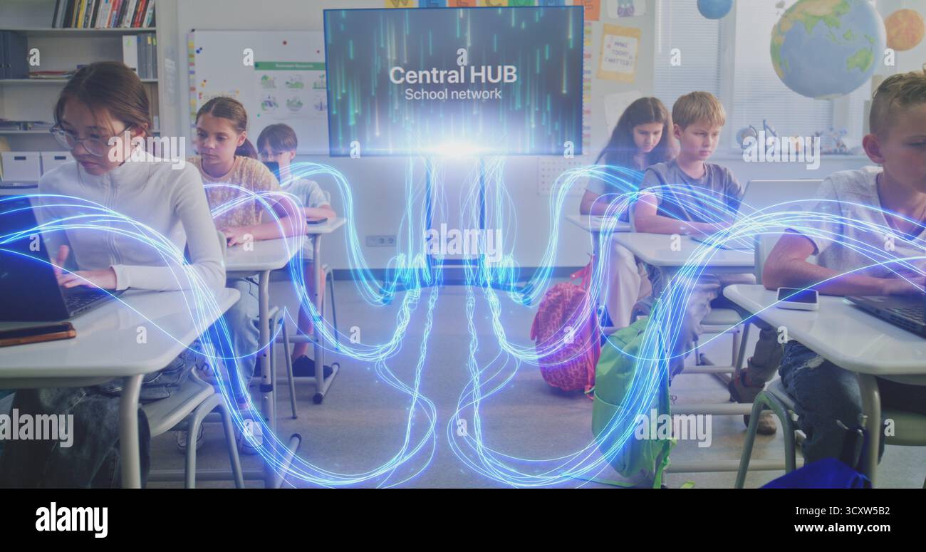 Pupils laptops in smart classroom hi-res stock photography and images ...