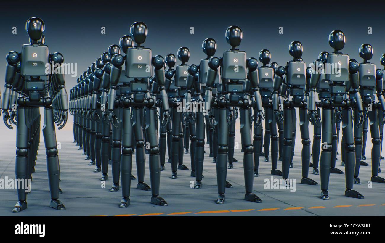 Advanced humanoid robots assembled future hi-res stock photography and ...