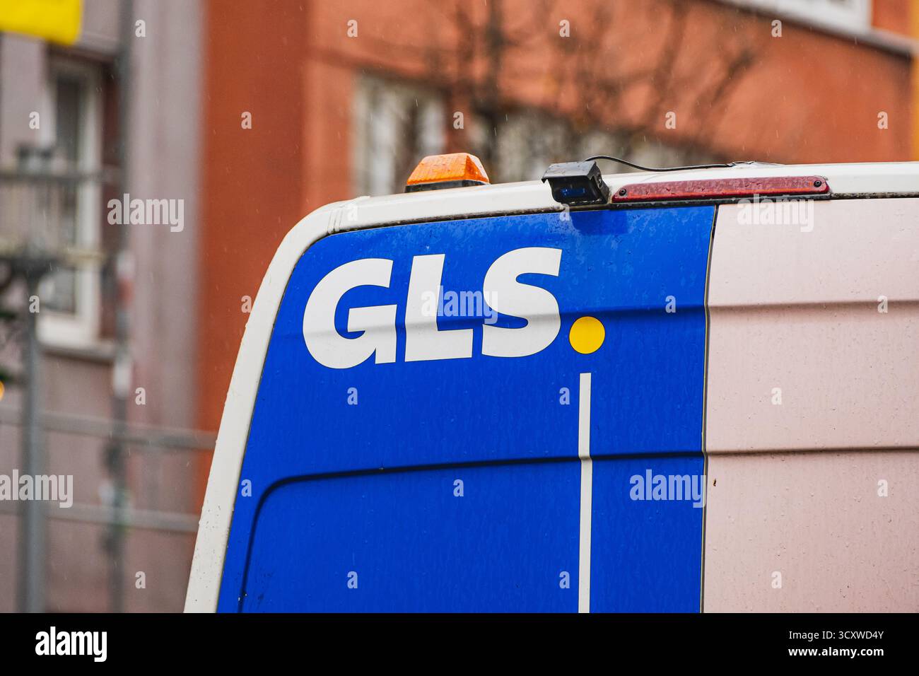 GLS parcel services provider logo on the brand's delivery van Stock ...