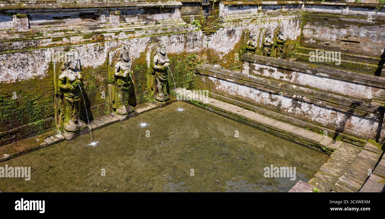 Fountains carved from stone in the shape of Hindu angels pouring water ...