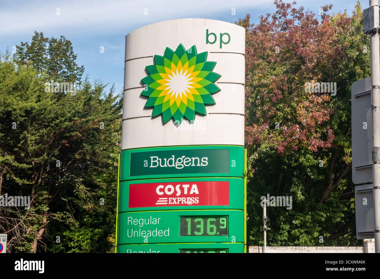 LONDON- SEPTEMBER 24, 2025: BP garage with Budgens convenience shop ...
