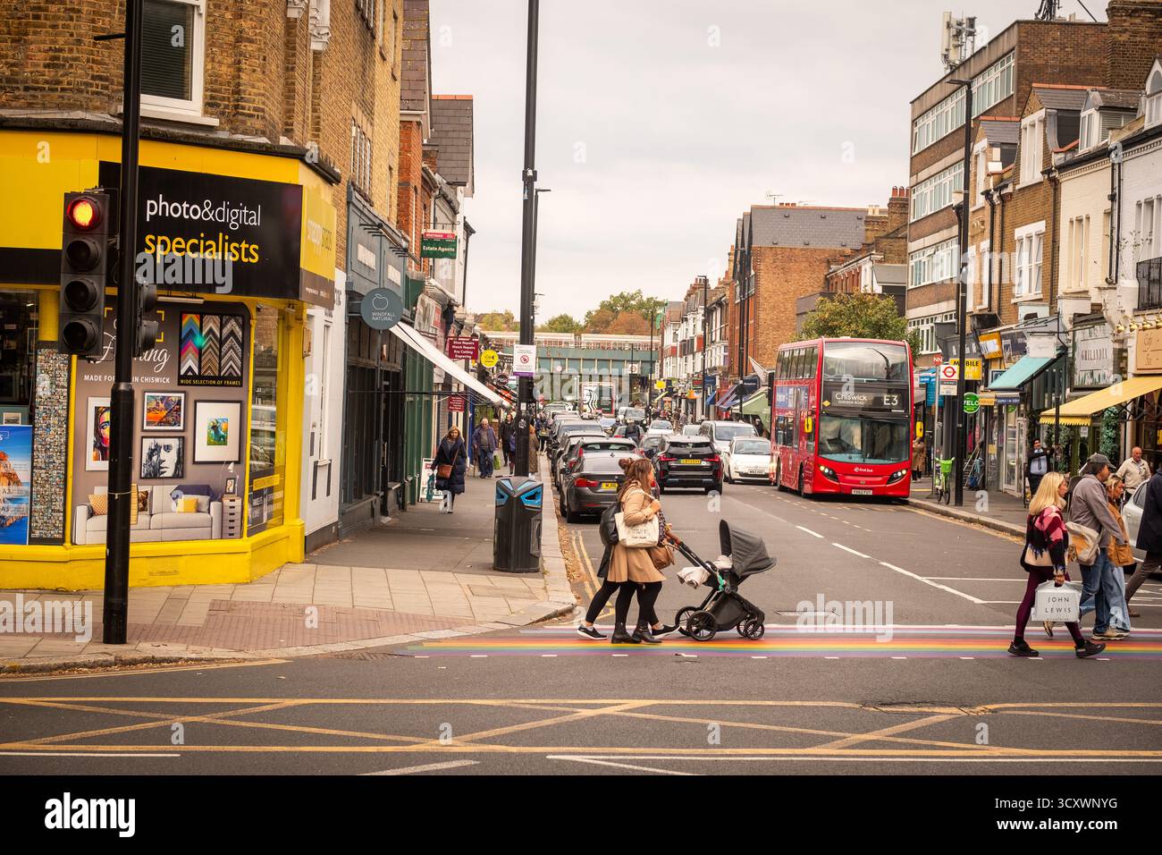 LONDON- SEPTEMBER 26, 2025: Chiswick High Road, known for its wide ...