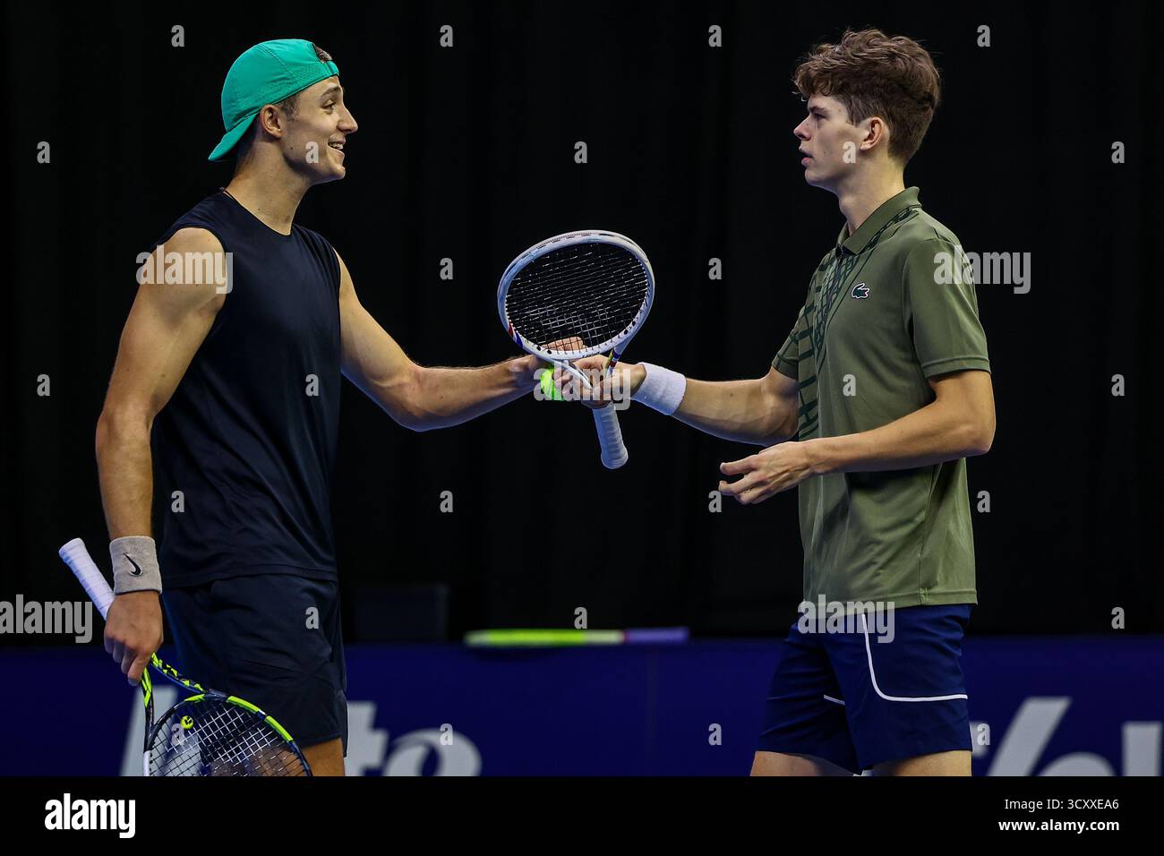 Brussels, Belgium. 16th Oct, 2025. Belgian Alexander Blockx and Belgian ...