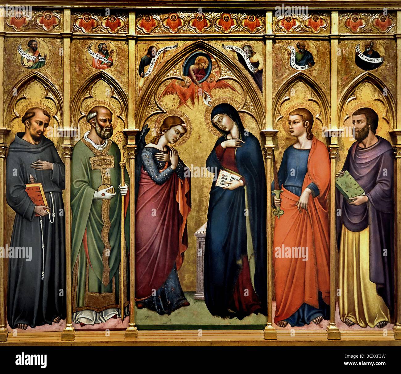 Annunciation with St Francis, St Nicholas , St Thomas, Prophets ,Elilah ...