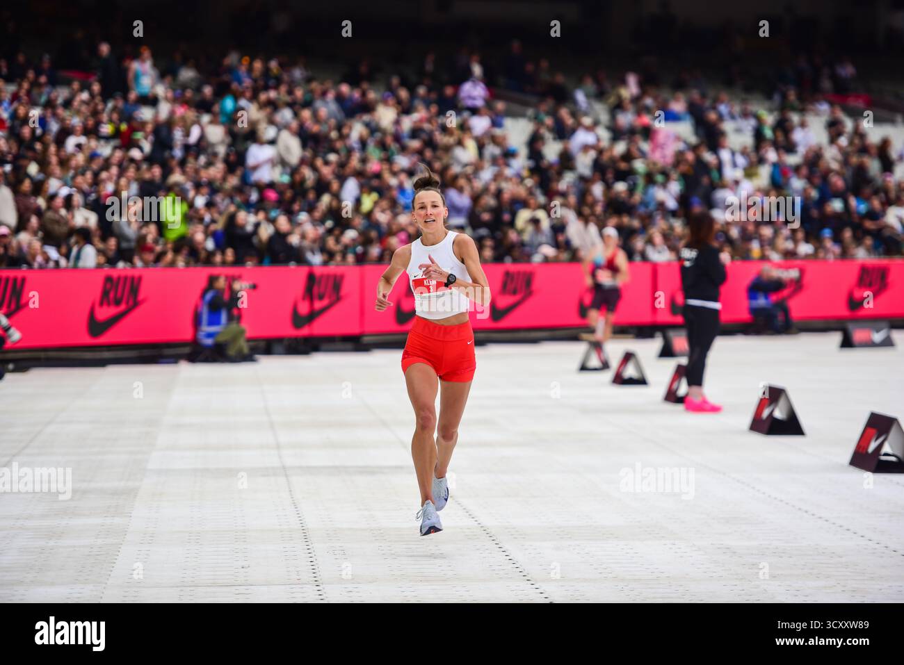 Australian long-distance runner Sarah Klein is seen in action at the ...