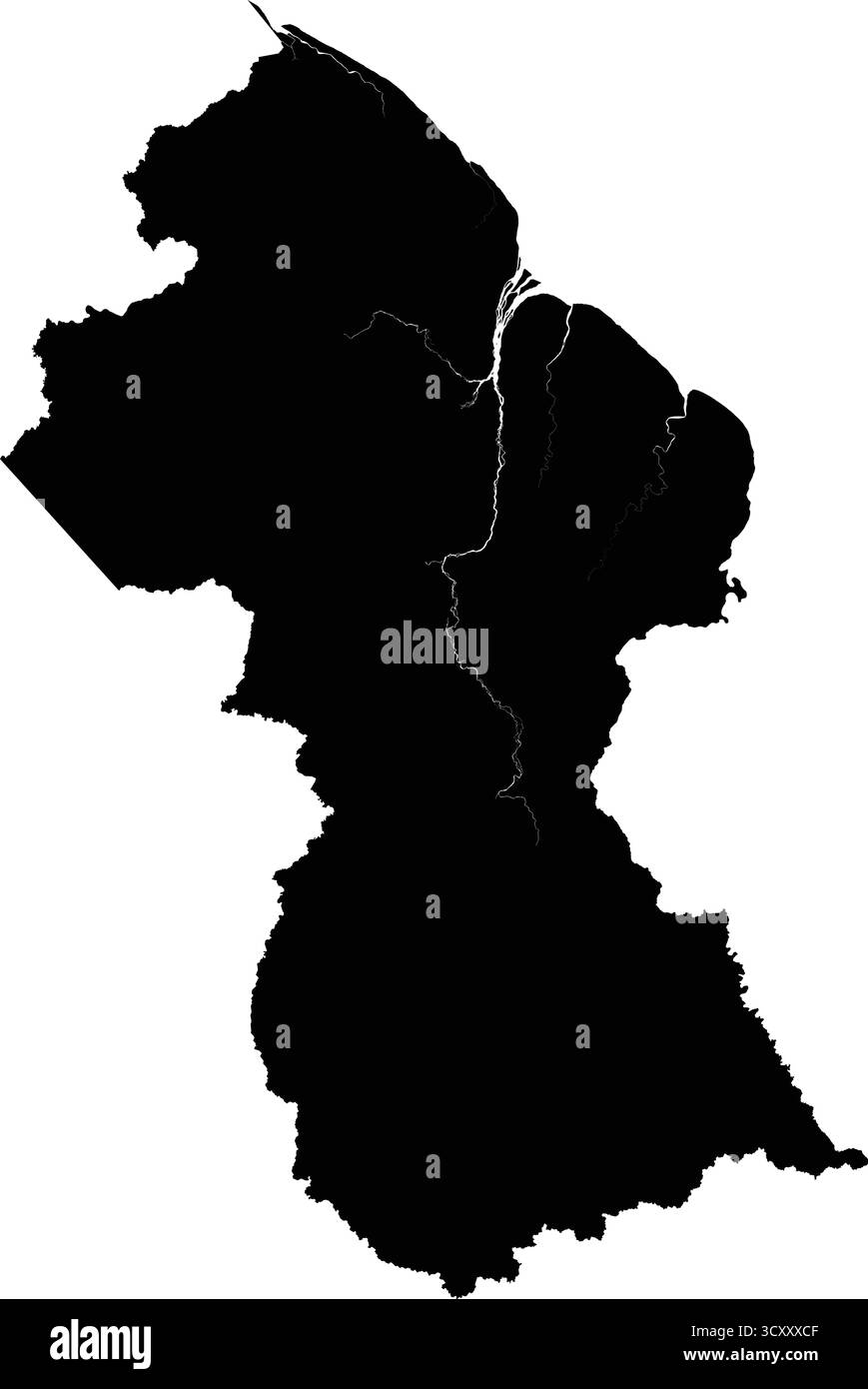 Editable guyana map Black and White Stock Photos & Images - Alamy