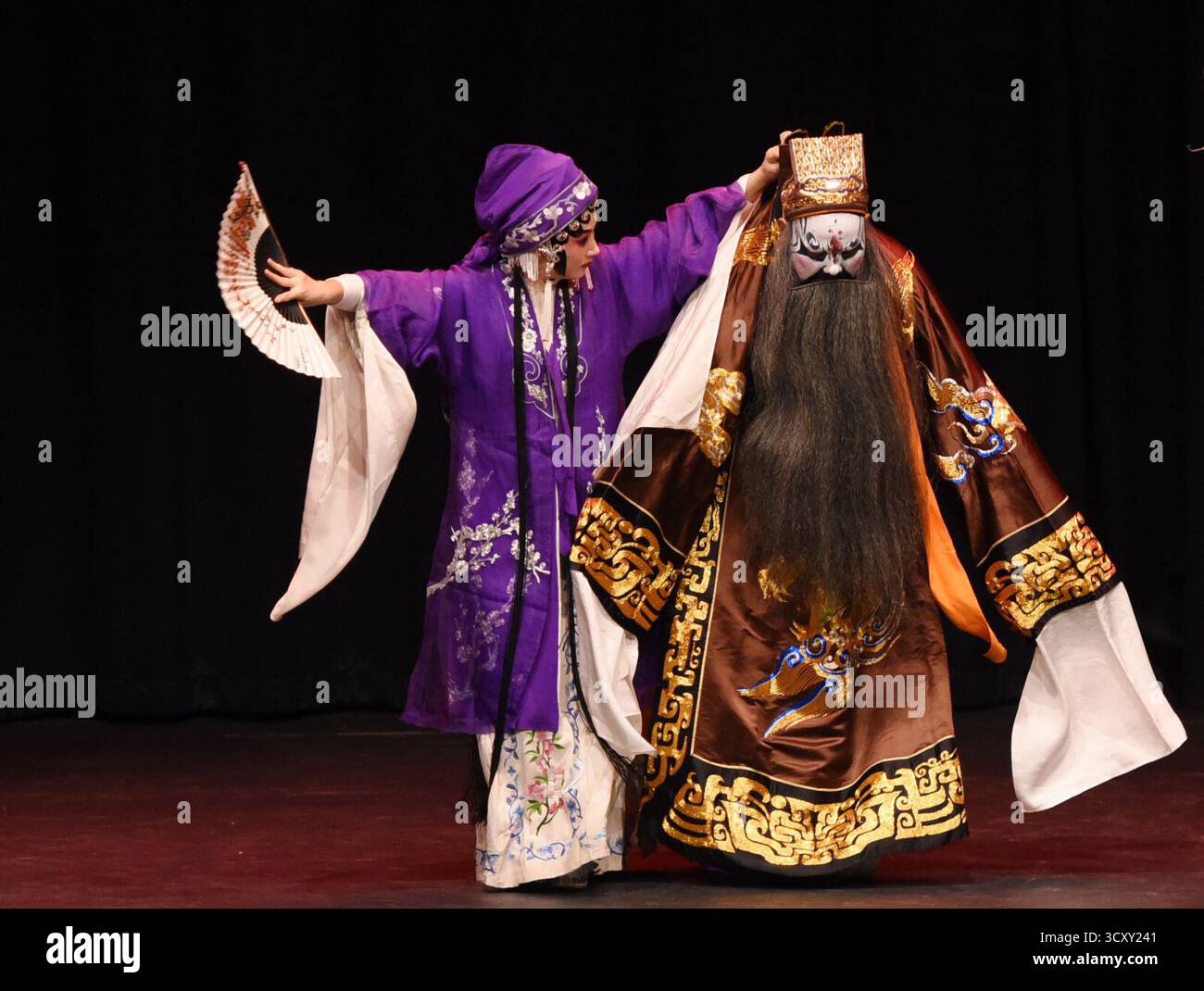 Eisenstadt, Austria. 16th Oct, 2025. Actors perform in a Qinqiang opera ...