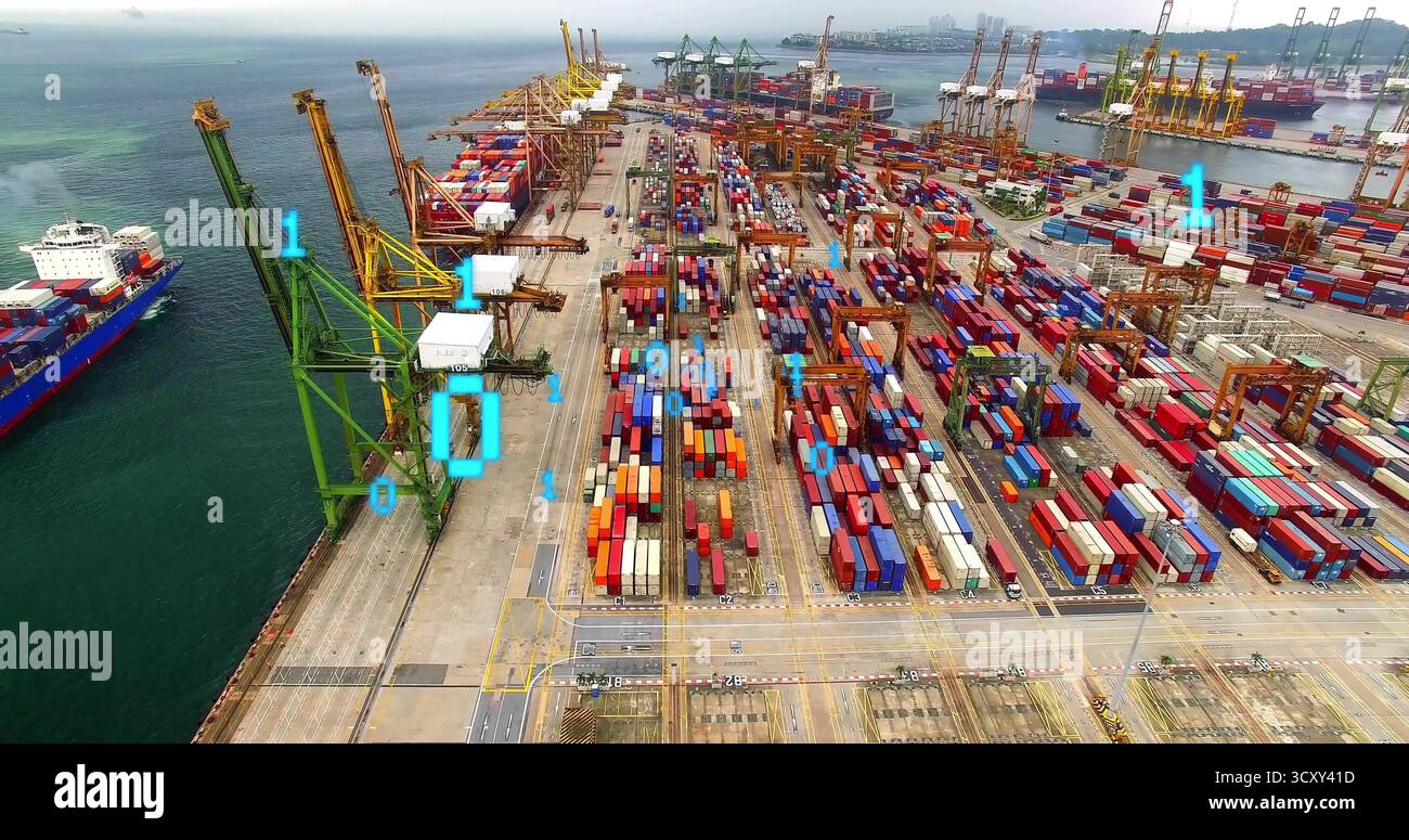 Container terminal from above containers hi-res stock photography and ...