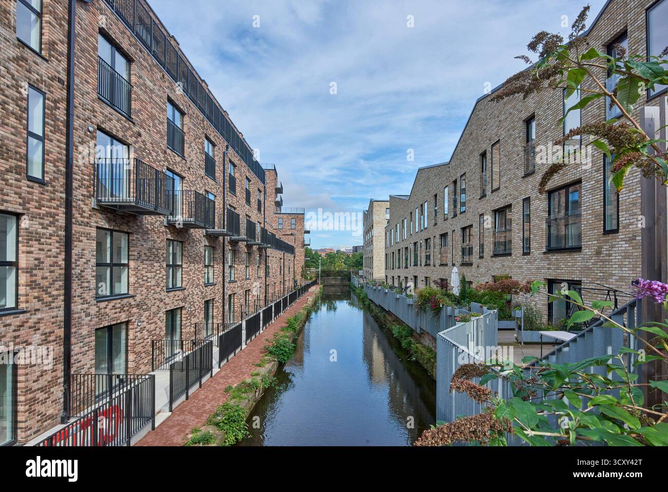 Modern apartment buildings at New Islington, Manchester, north west ...