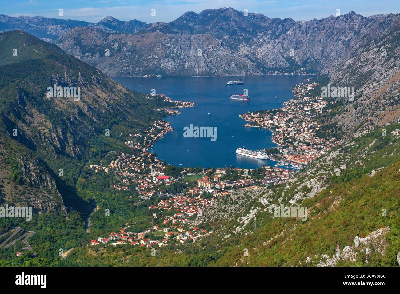 Kotor Bay, aerial view, Montenegro, Europe Stock Photo - Alamy