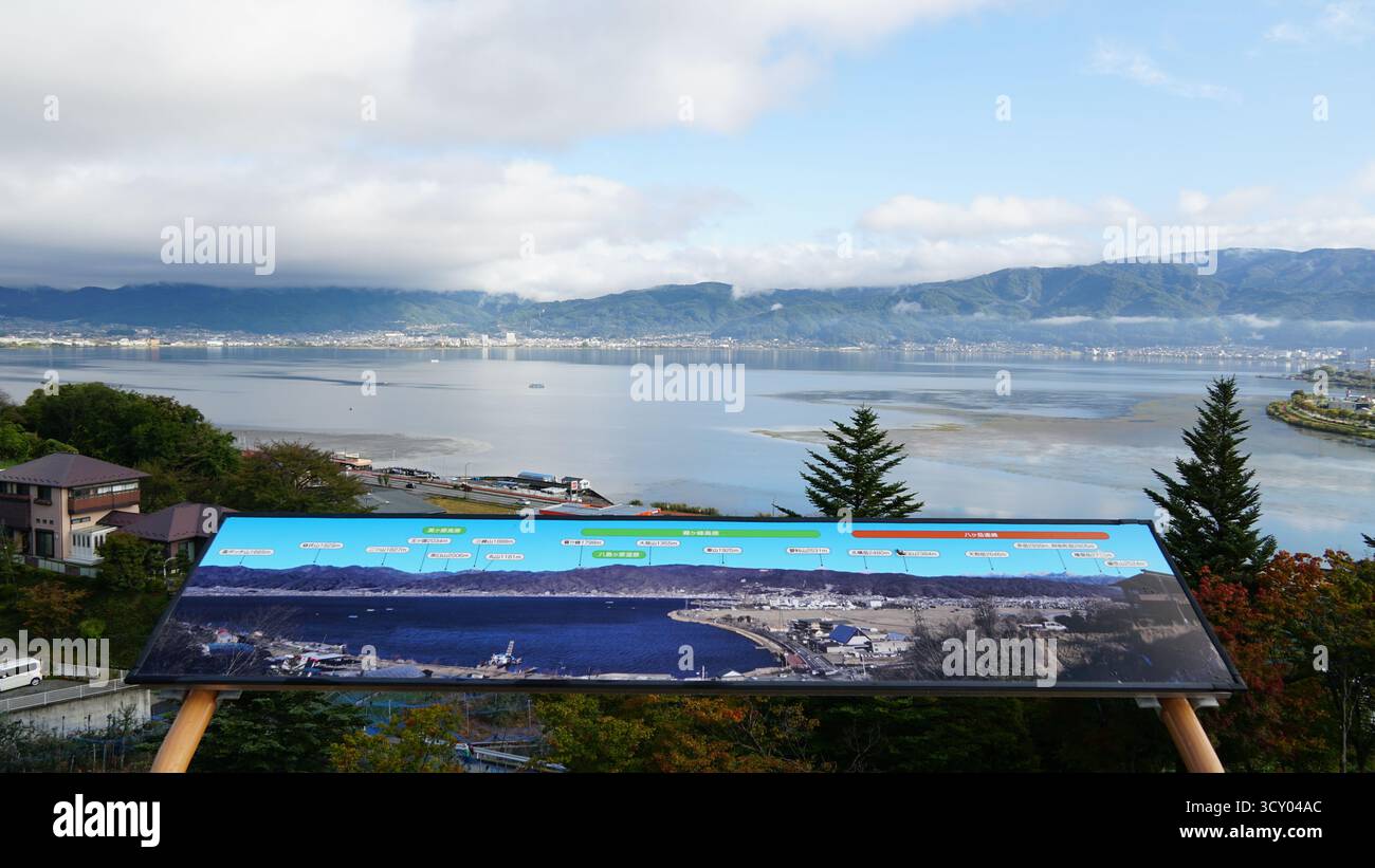 Lake Suwa – Tranquil Waters and Hot Springs in Nagano, Japan Stock ...